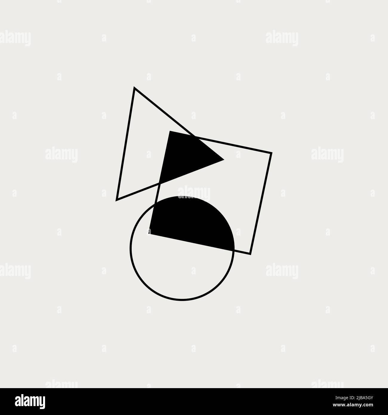 Composition of circle, square and triangle. Logo architecture, collage ...