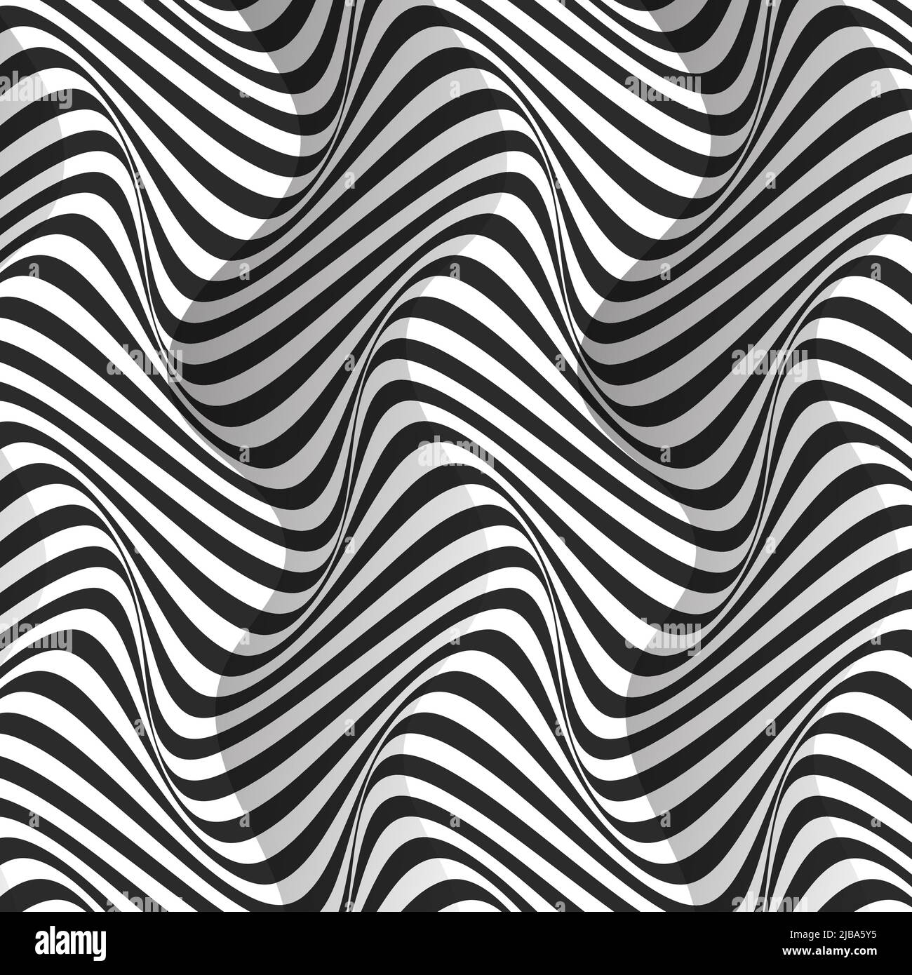Op art illusion background with wave. Geometric curve, fluid banner ...