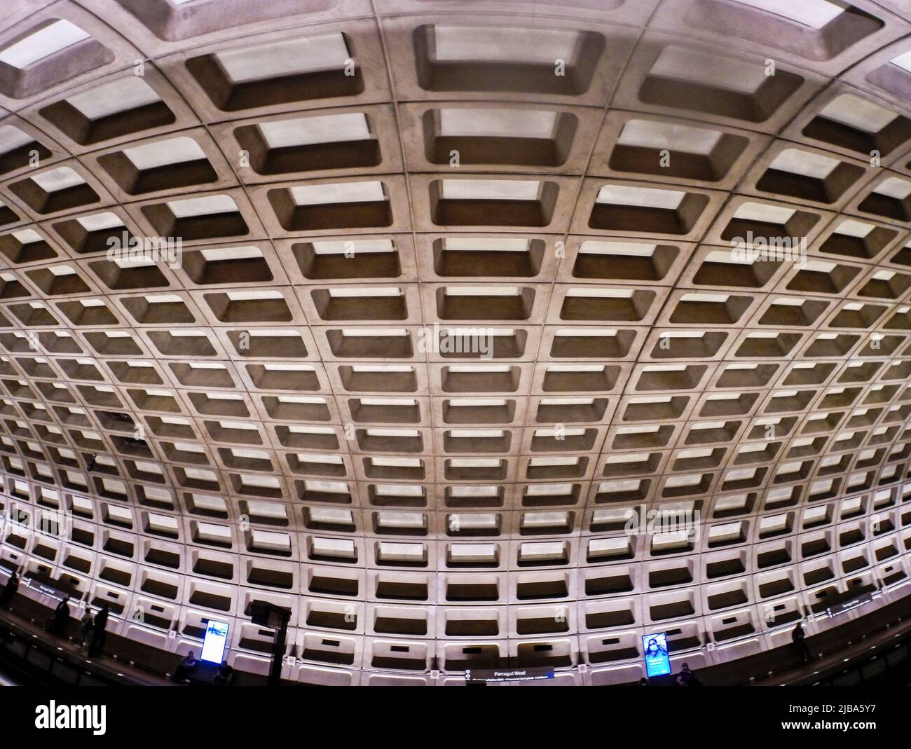Panelled ceiling of a Washington DC Metro Station Stock Photo - Alamy