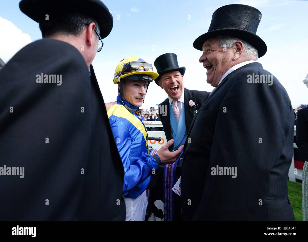 Jockey Richard Kingscote and trainer Sir Michael Stoute after winning ...