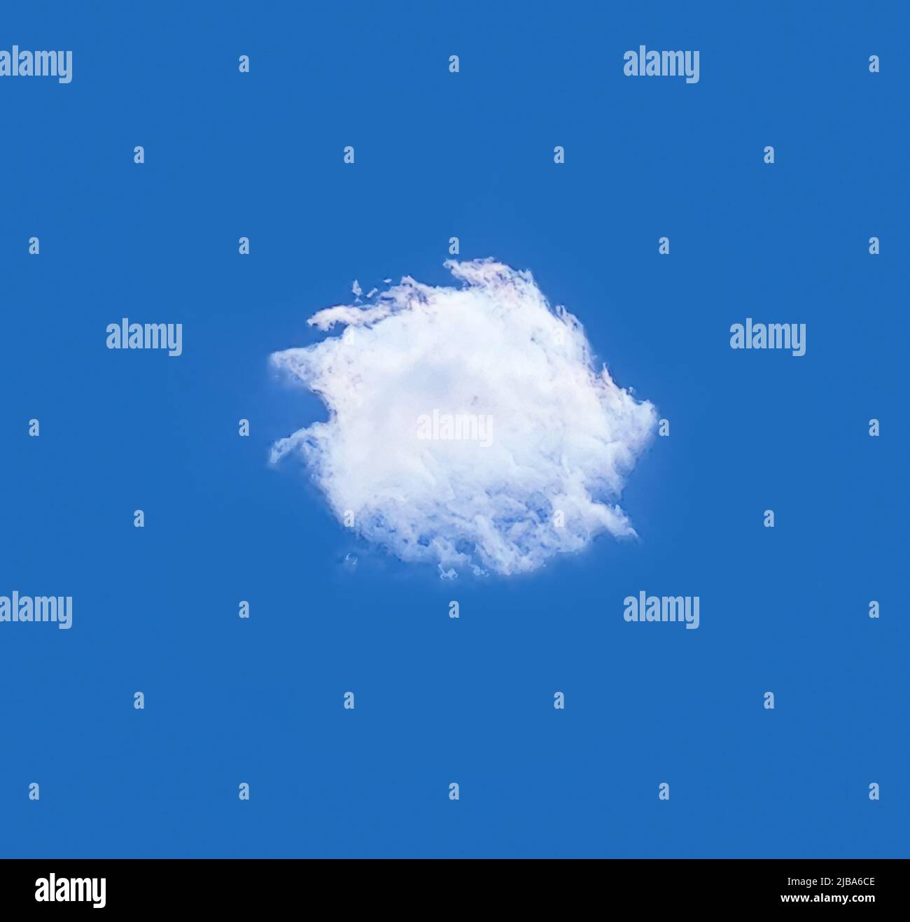 White fluffy cloud isolated over deep blue sky background. Single cloud shape Stock Photo - Alamy