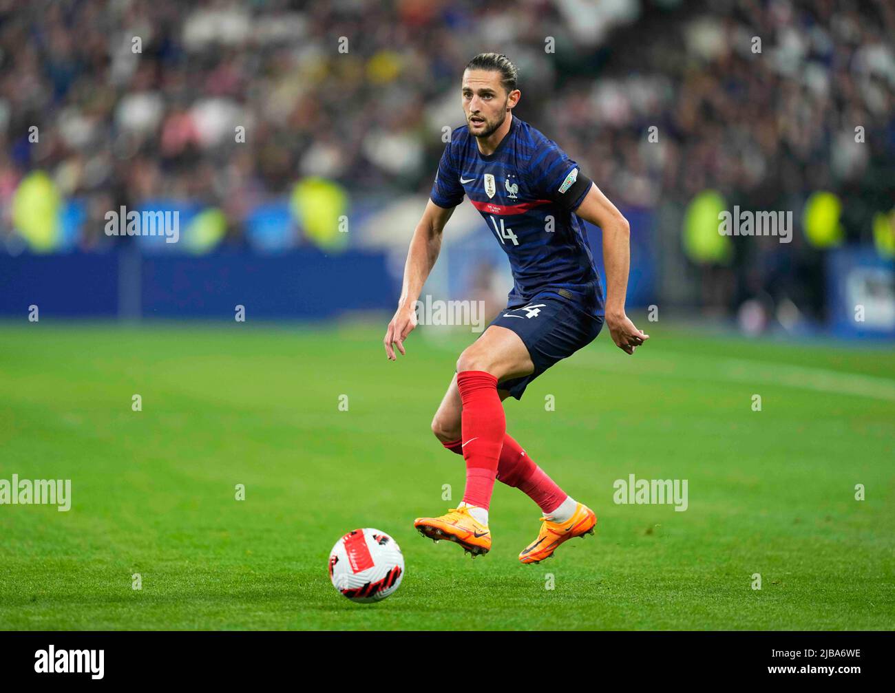 Stade de France, Paris, France. 3rd June, 2022. Adrien Rabiot controls ...