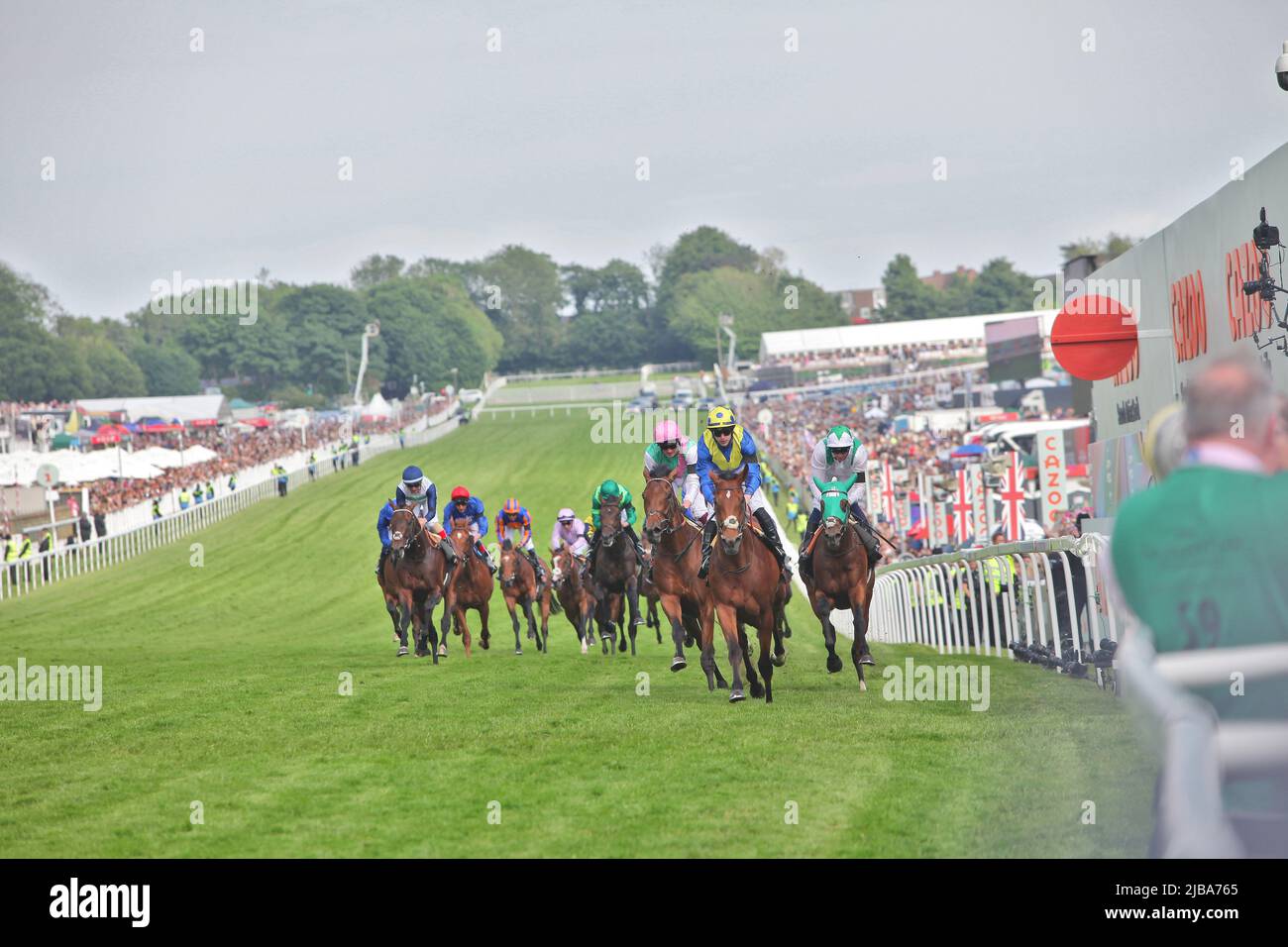 Epsom Downs, Surrey, UK. 4th June, 2022. Desert Crown wins the Cazoo ...