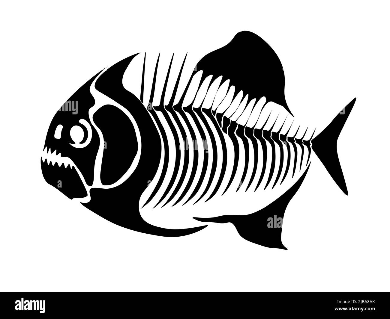 Fish skeleton illustration Stock Vector Images - Alamy