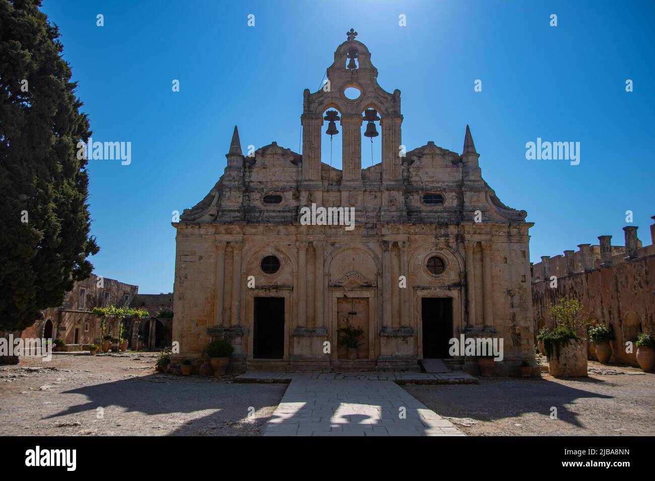 The orthodox monastery of Arkadi on the Greek island of Crete Stock ...