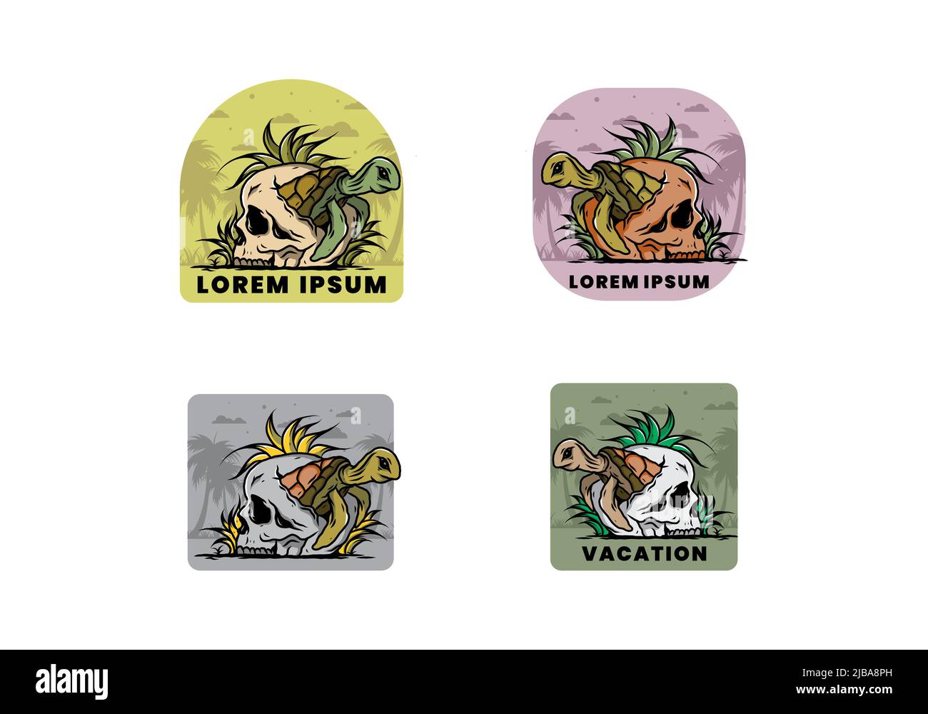 Sea turtle skull on Stock Vector Images - Alamy