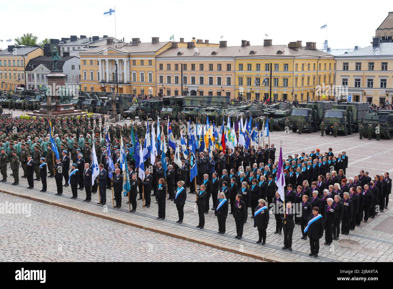 Helsinki, Finland. 04th June, 2022. Representatives of various troops ...