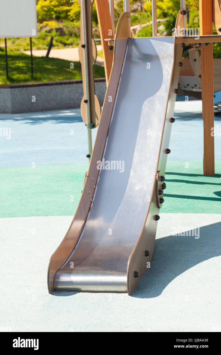 Children's slide in the playground Stock Photo - Alamy