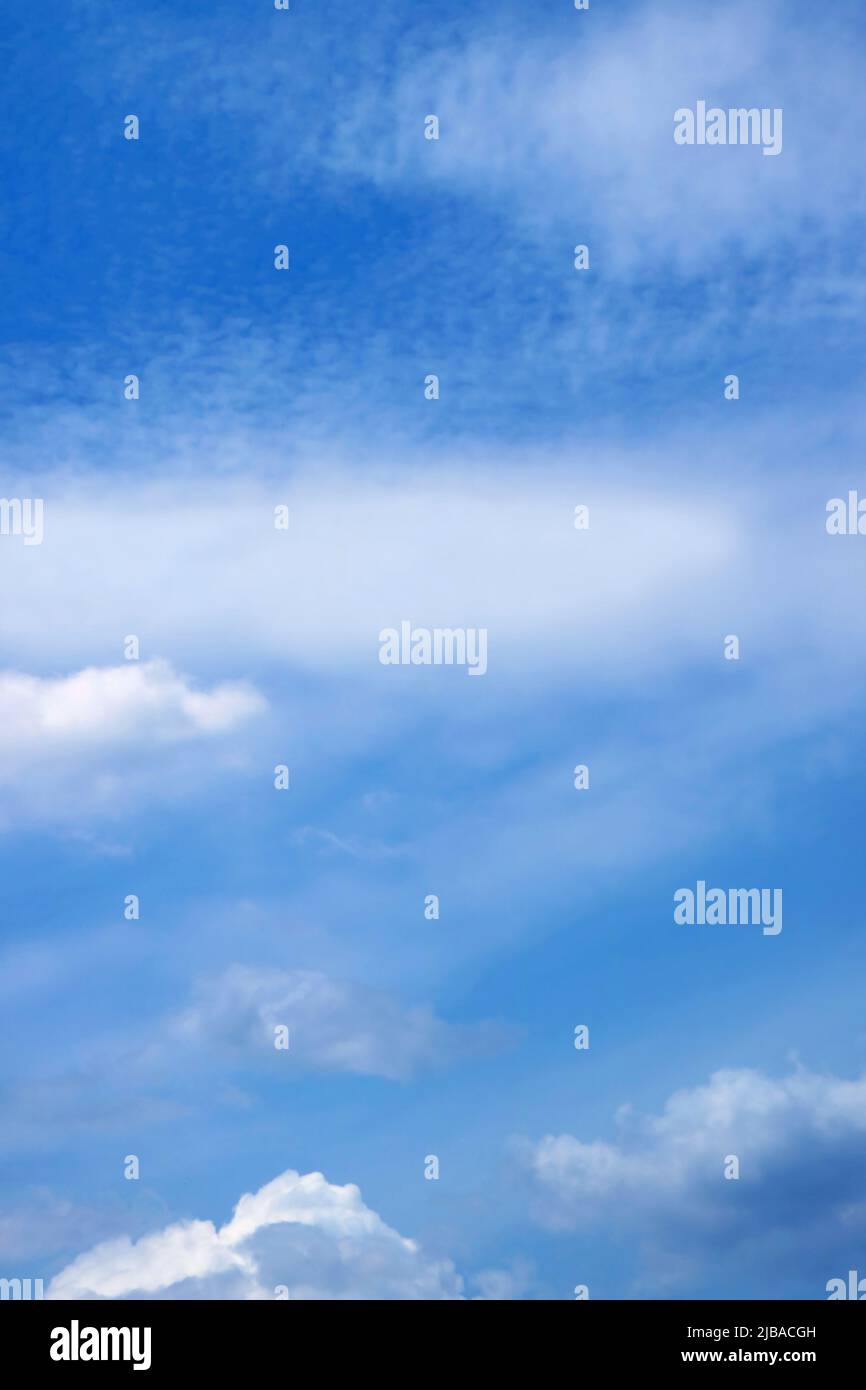 Bright Blue Sky with Different Types of Pure White Clouds Stock Photo ...