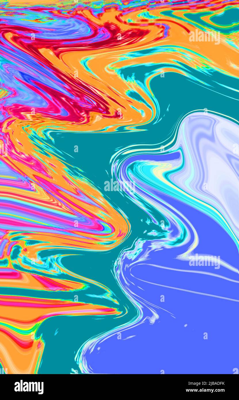 Abstract and contemporary digital art waves design Stock Photo - Alamy