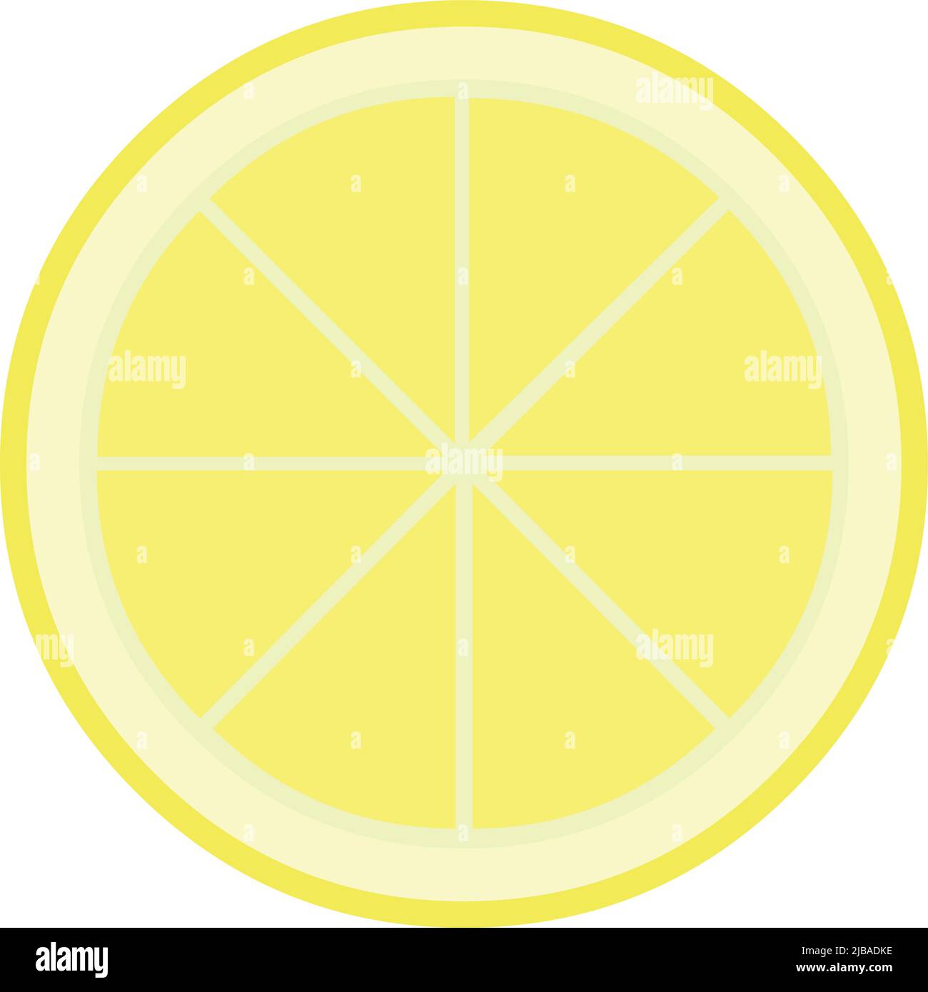 Vector illustration of a lemon cut in half with front view Stock Vector ...