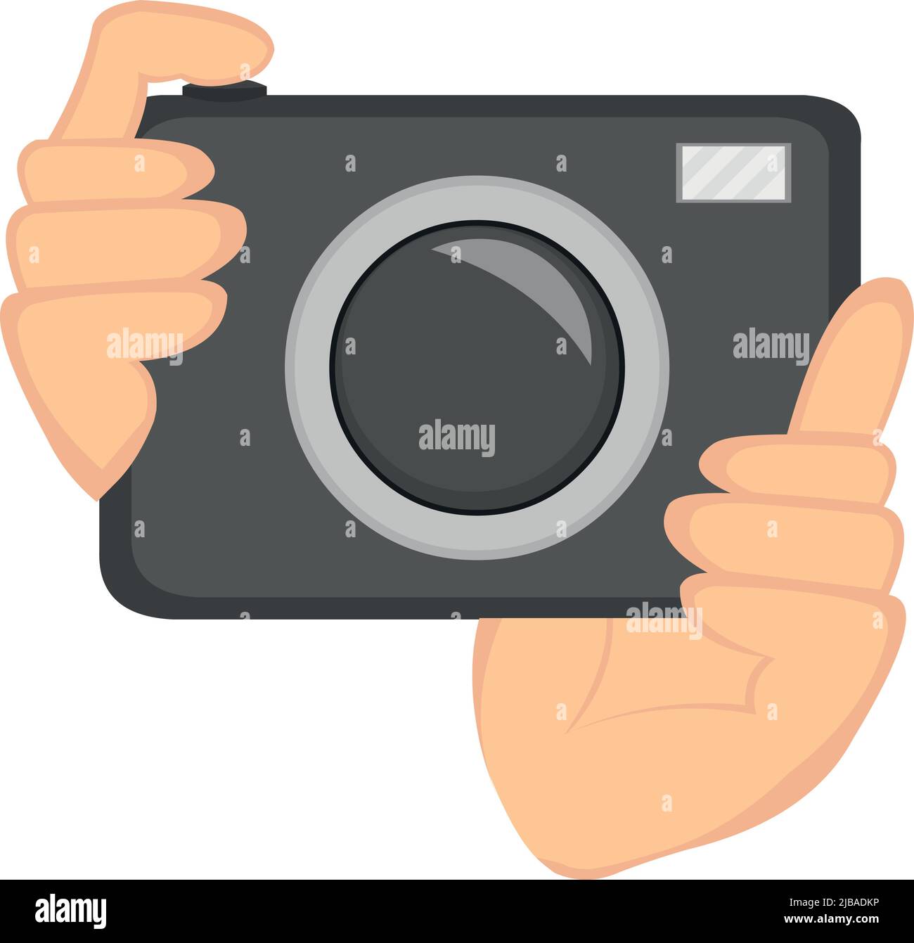 Vector illustration of hands with a camera taking a photo Stock Vector ...