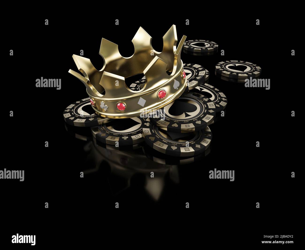 3d Illustration of Chips with poker crown. Clipping path included. 3d ...