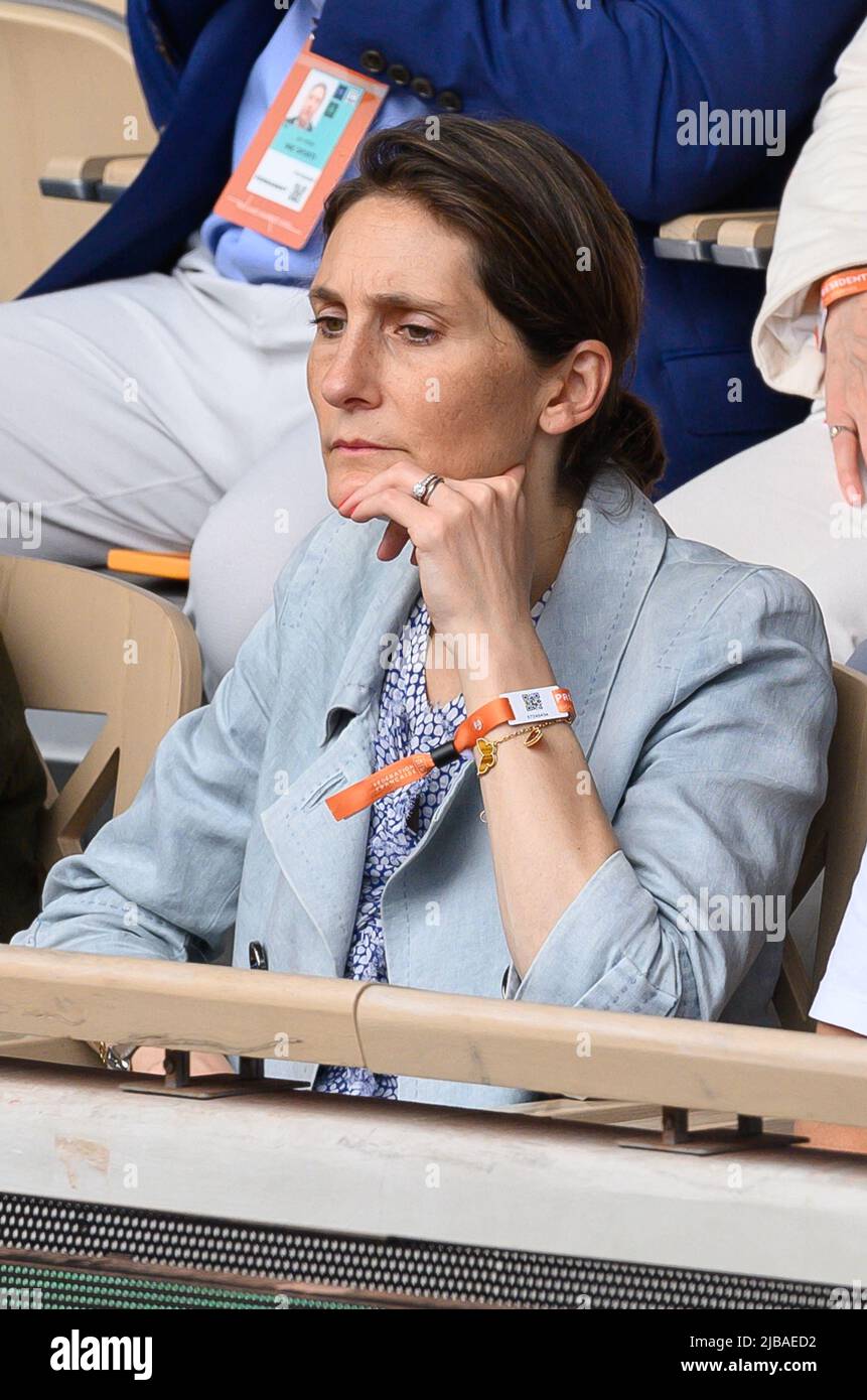 Amelie Oudea-Casterain the stand during French Open Roland Garros 2022 ...