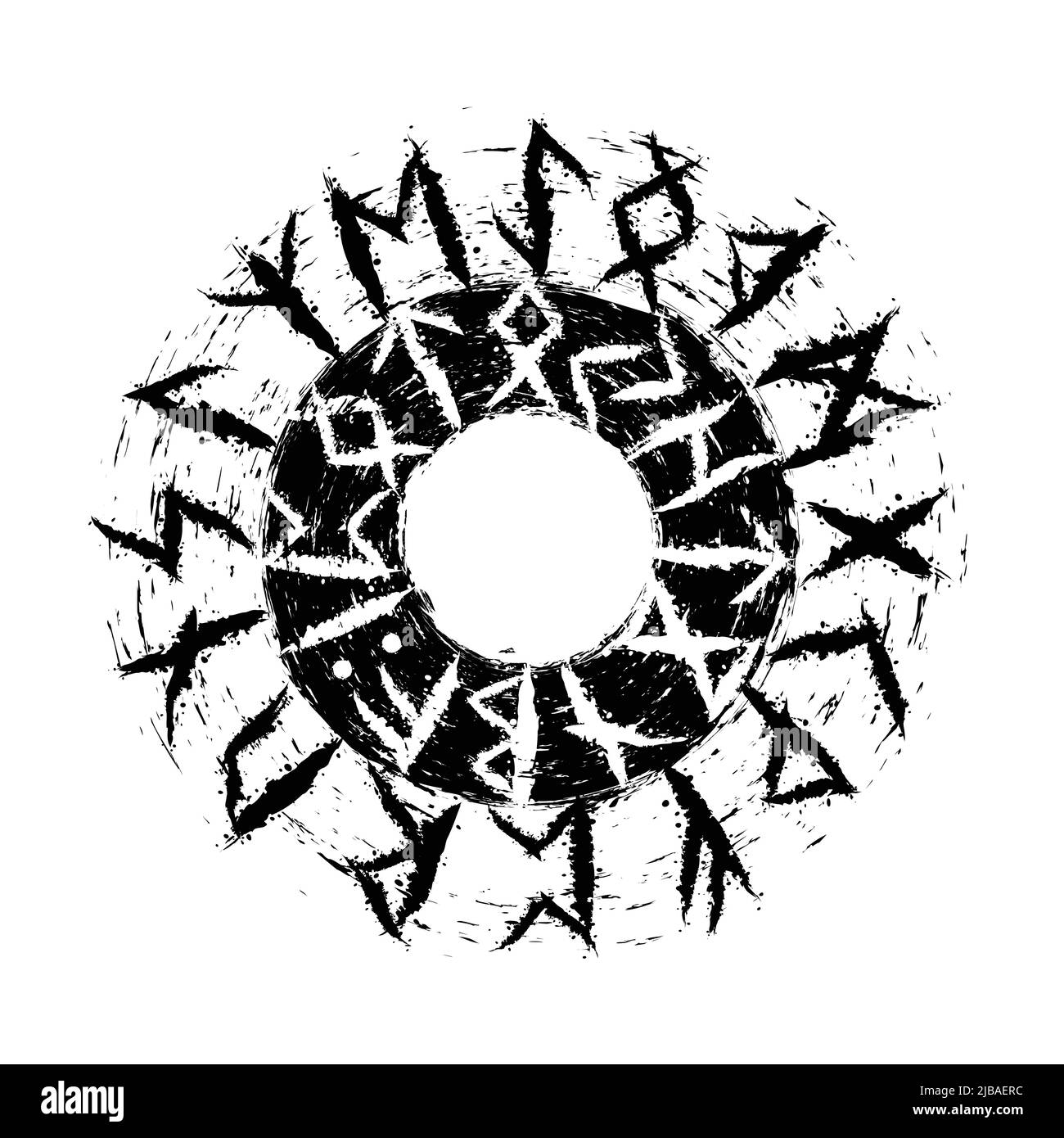 Runic alphabet scandinavian symbols circle Stock Vector Image & Art - Alamy