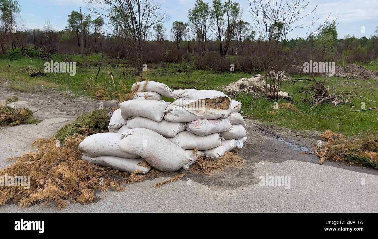 Russian trenches and firing positions made in the highly radioactive ...