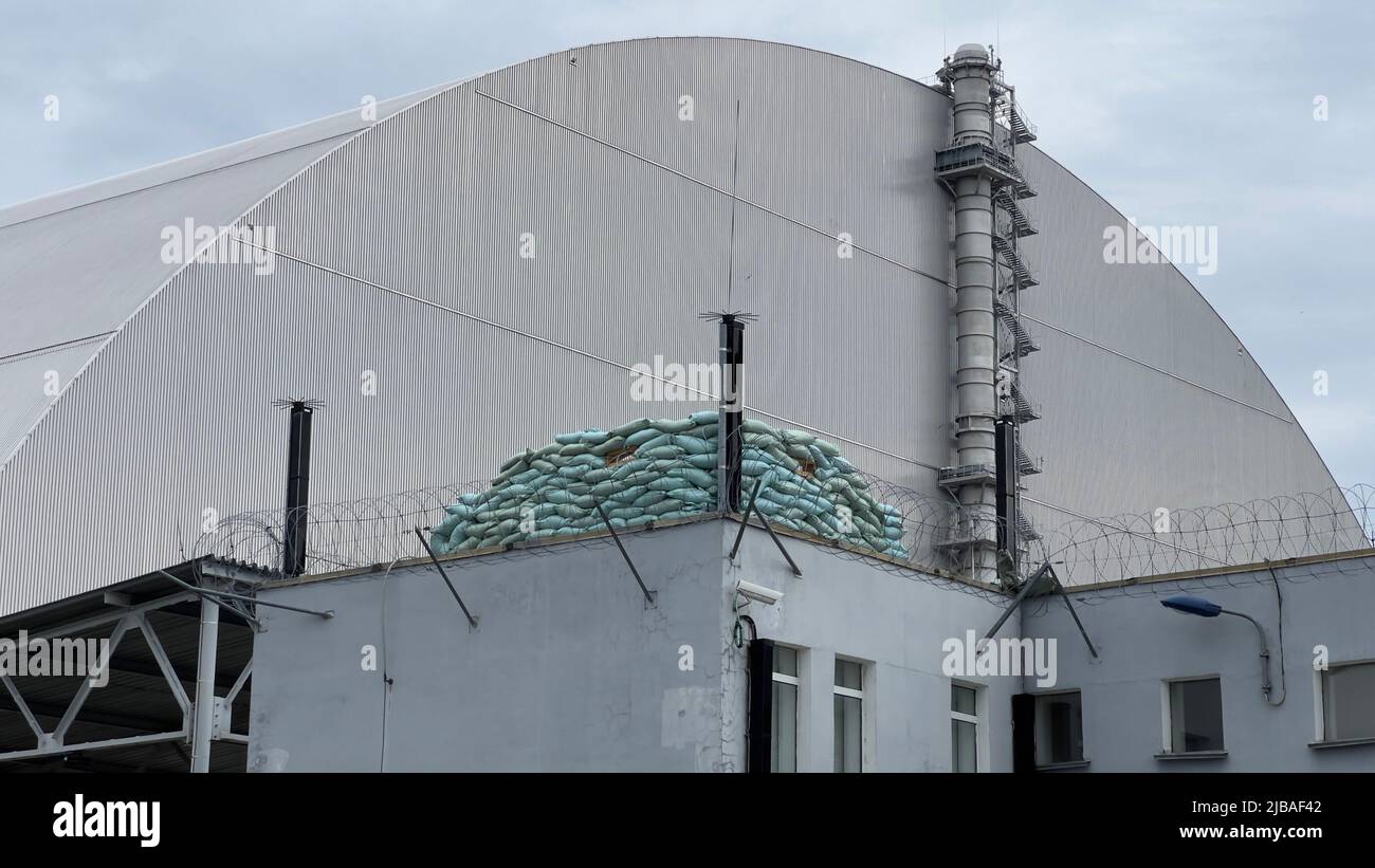 Russian firing positions made on the roof of the Chernobyl nuclear ...