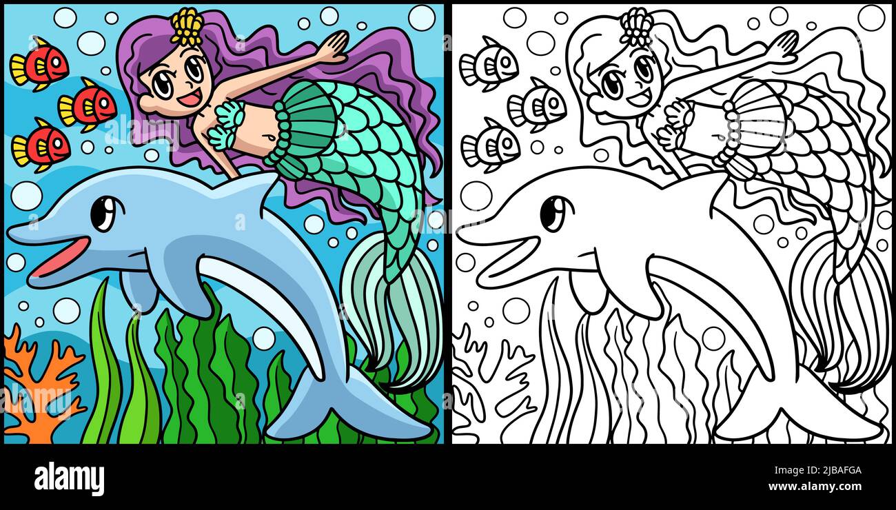 Coloring Pages Of Mermaids And Dolphins