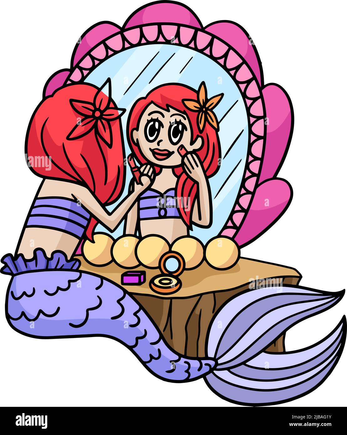 Hand in the mirror Stock Vector Images - Alamy