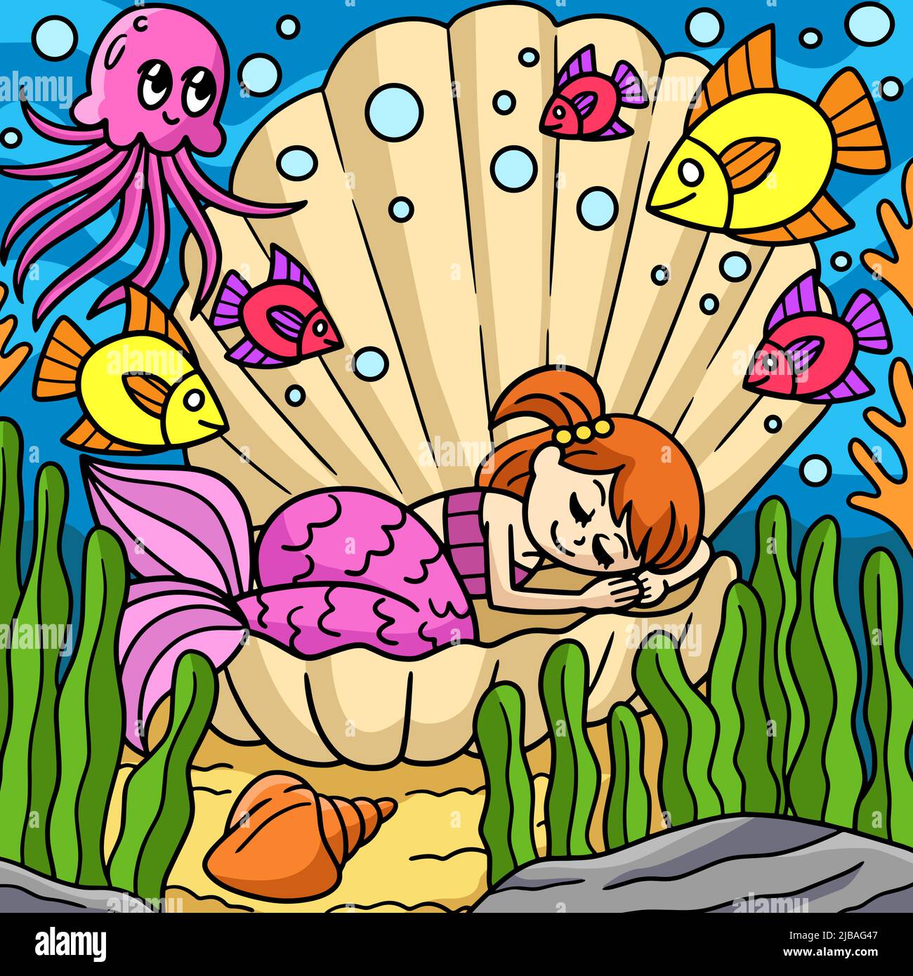 Woman in a shell Stock Vector Images - Alamy