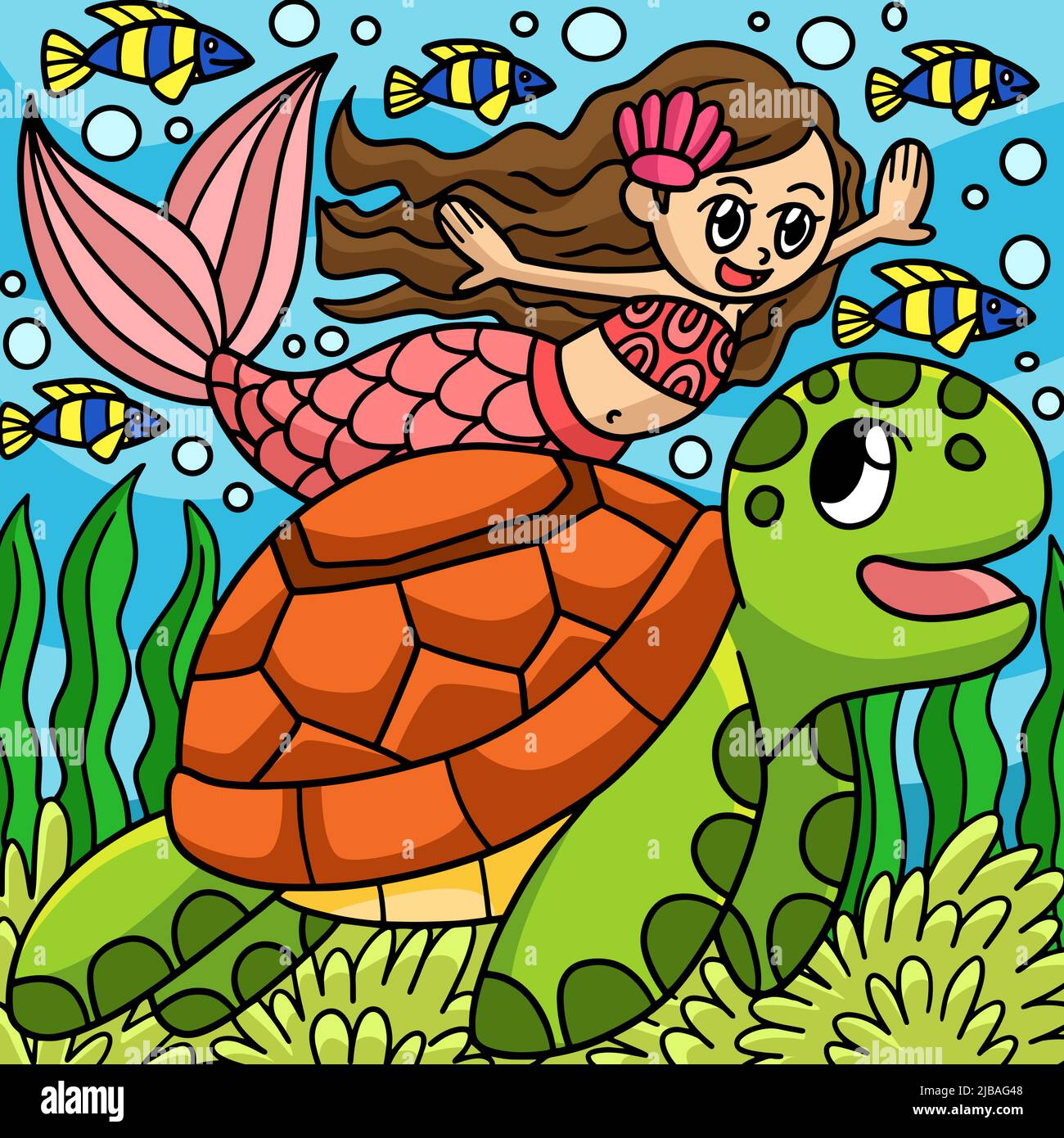 Sea turtle hand drawn illustration hi-res stock photography and images ...