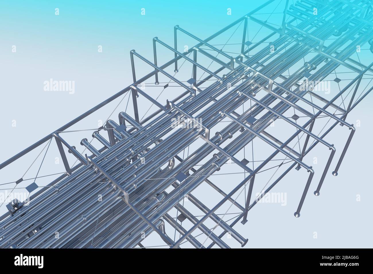 industrial background with metal structures from pipes. 3d rendering Stock Photo - Alamy