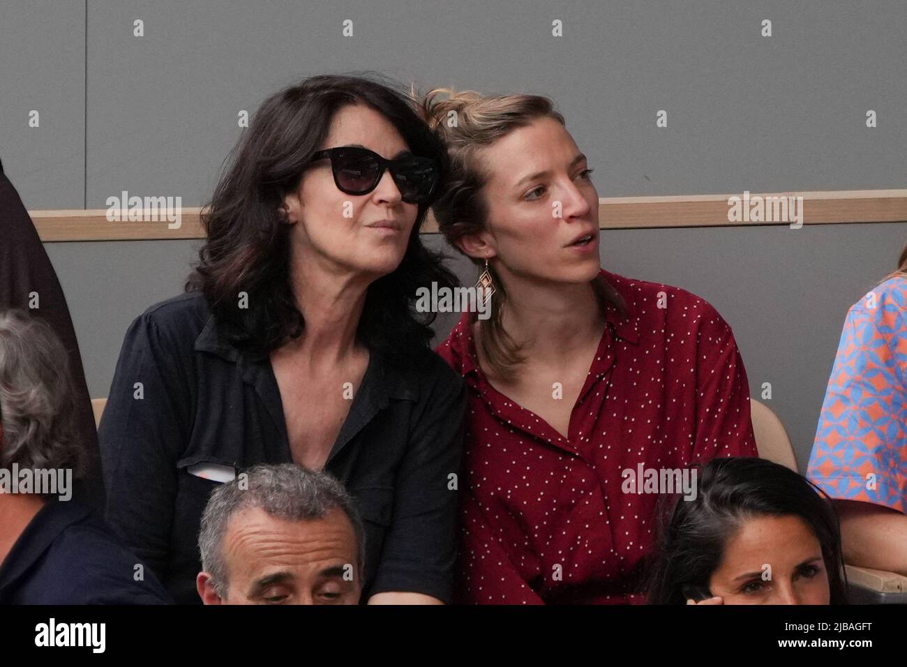 Zabou Breitman, Julie Peigne in the stands during French Open Roland ...