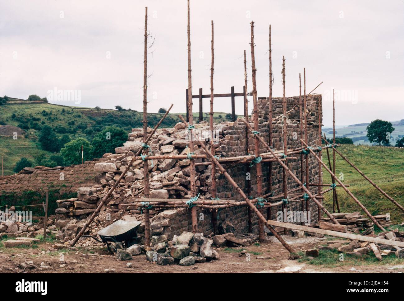 Remains of a Roman defensive fortification known as Hadrian’s Wall ...
