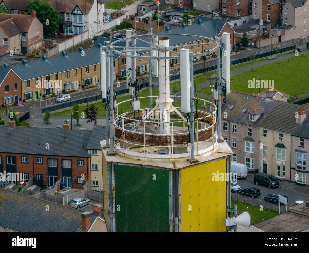 Aerial Photos of Rhyl Harbor and Sea Front Stock Photo - Alamy