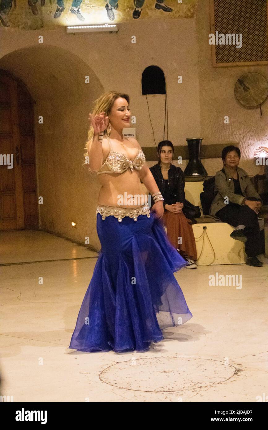 a turkish female dancer performing a küçek-belly dance for tourists in ...