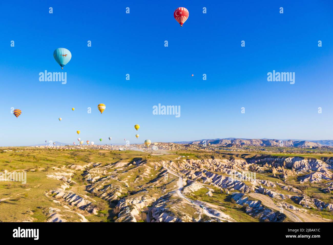 Colorful Hot Air Balloons over Cappadocia-a semi-arid region in central ...