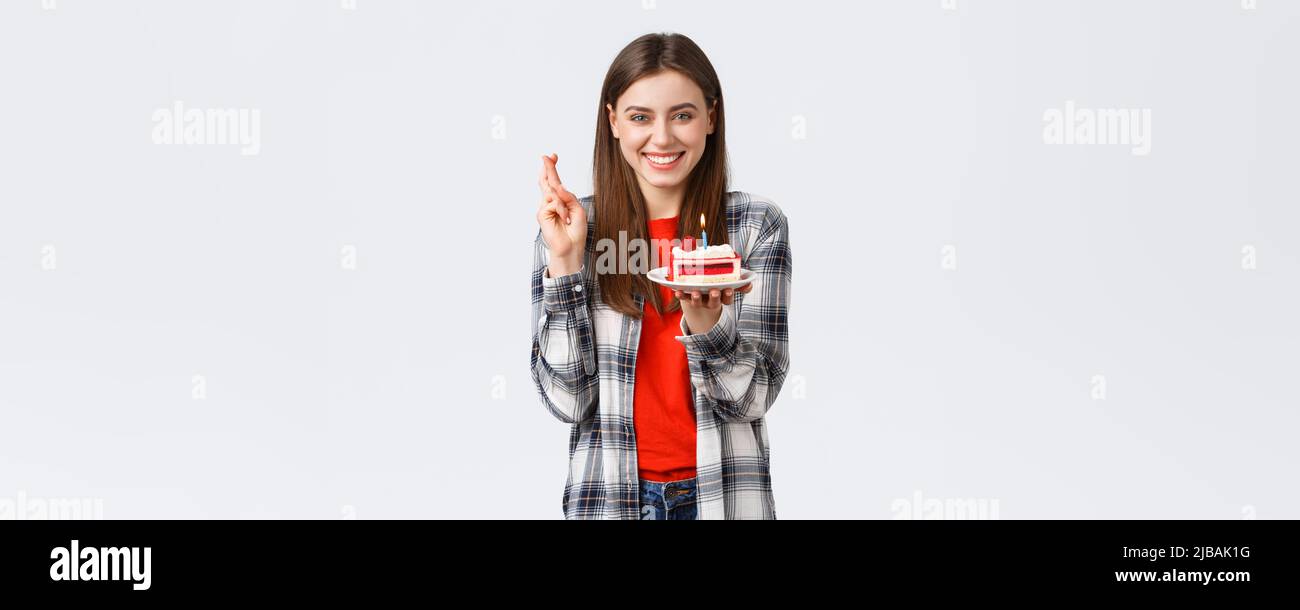 People lifestyle, holidays and celebration, emotions concept. Happy ...