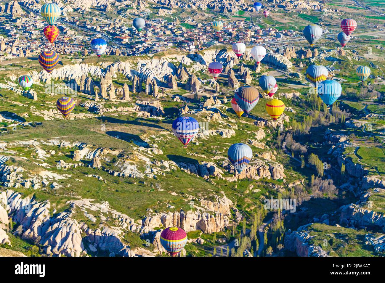 Colorful Hot Air Balloons over Cappadocia-a semi-arid region in central ...