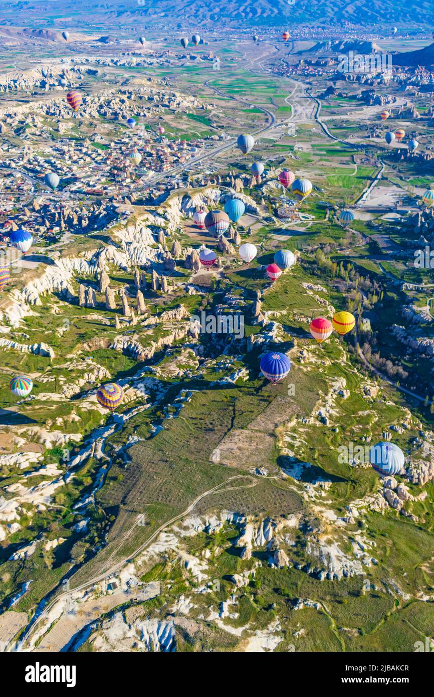 Colorful Hot Air Balloons over Cappadocia-a semi-arid region in central ...