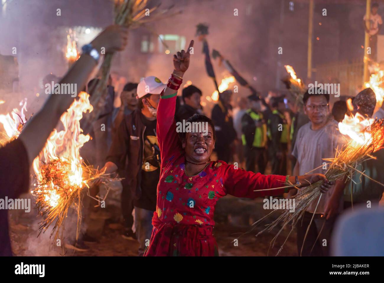 Devotees light traditional torches and dance on the last day of the ...