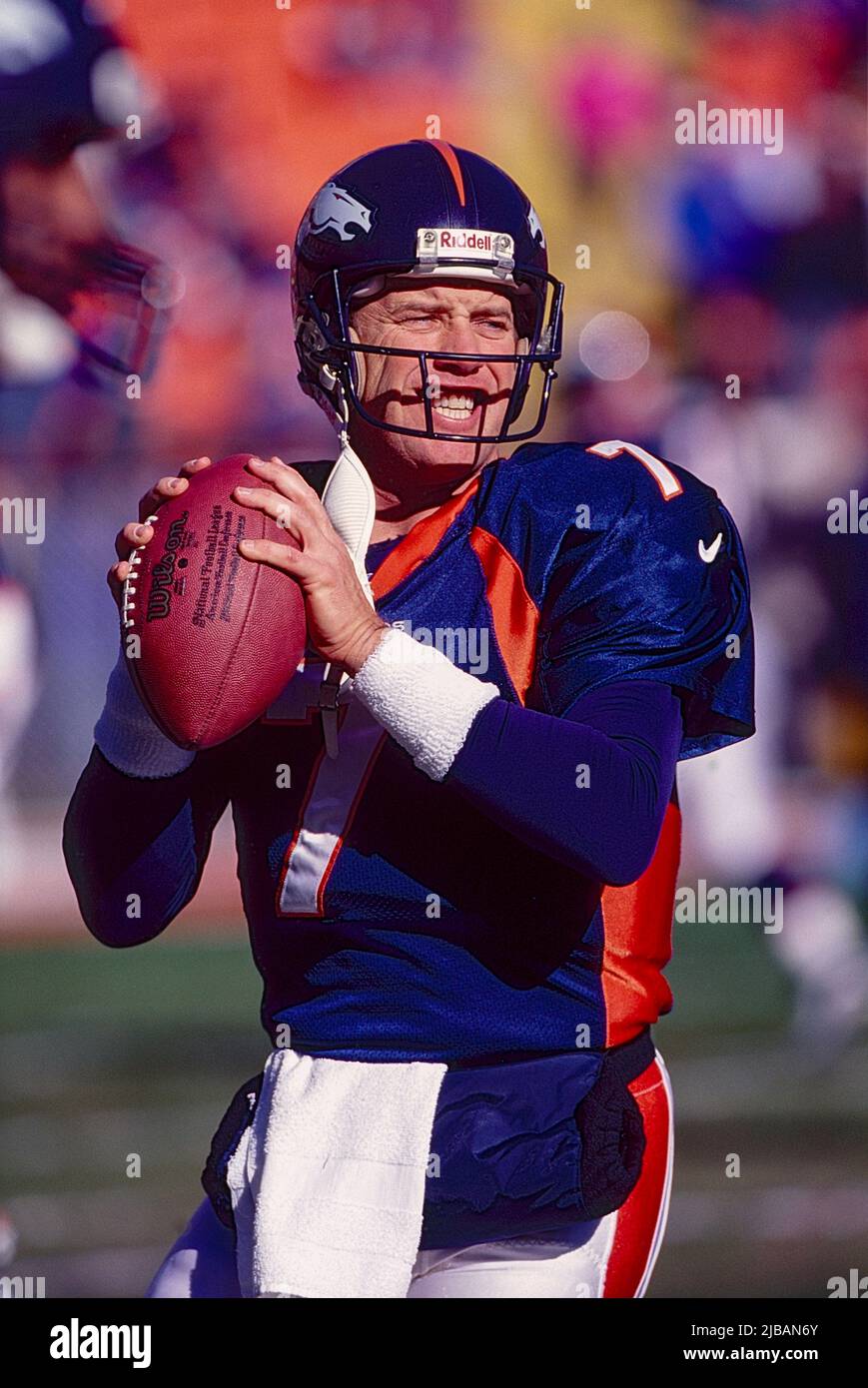 John Elway, Denver Broncos quarterback in 1998 AFC Championship Stock ...
