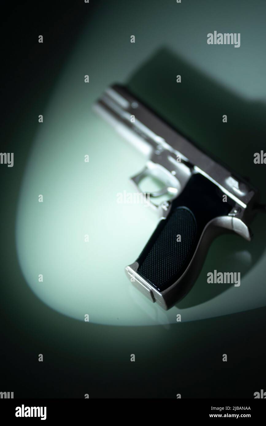 Automatic 8mm pistol gun crime thriller book cover design photo Stock ...