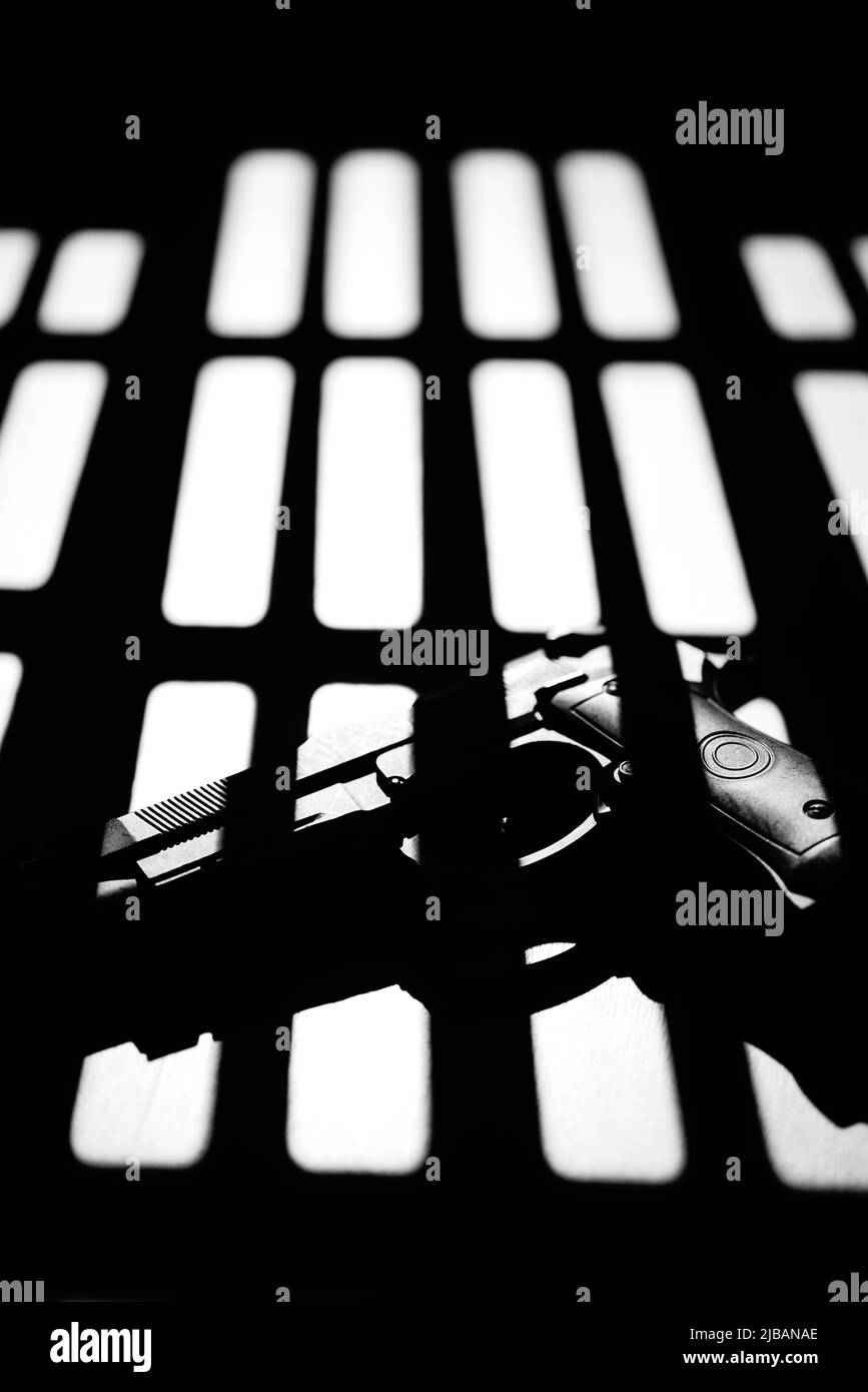 Automatic 9mm pistol gun crime thriller book cover design photo Stock ...