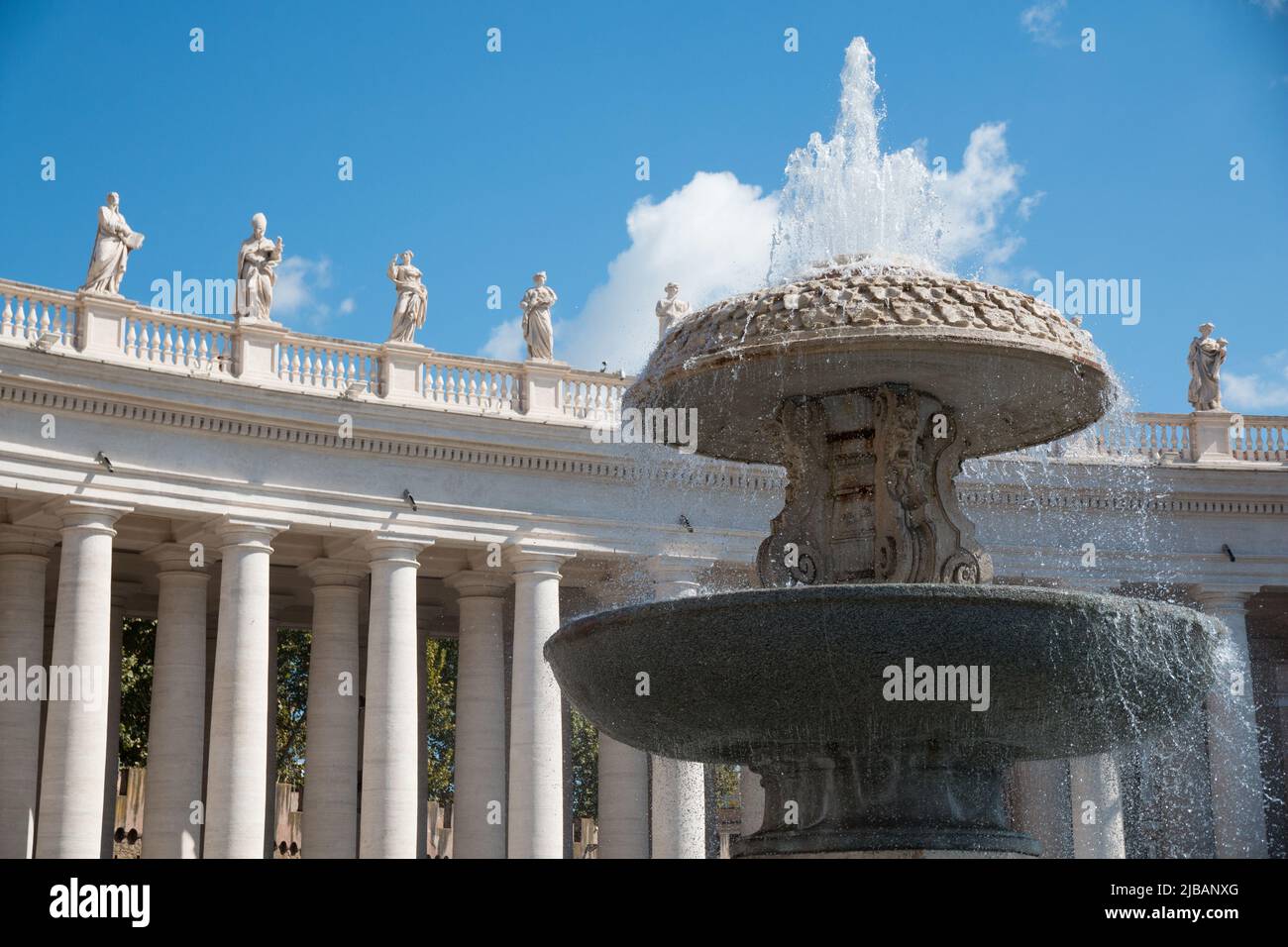 Vatican, Italy - SEPT 29, 2019: spouting water from the Maderno ...