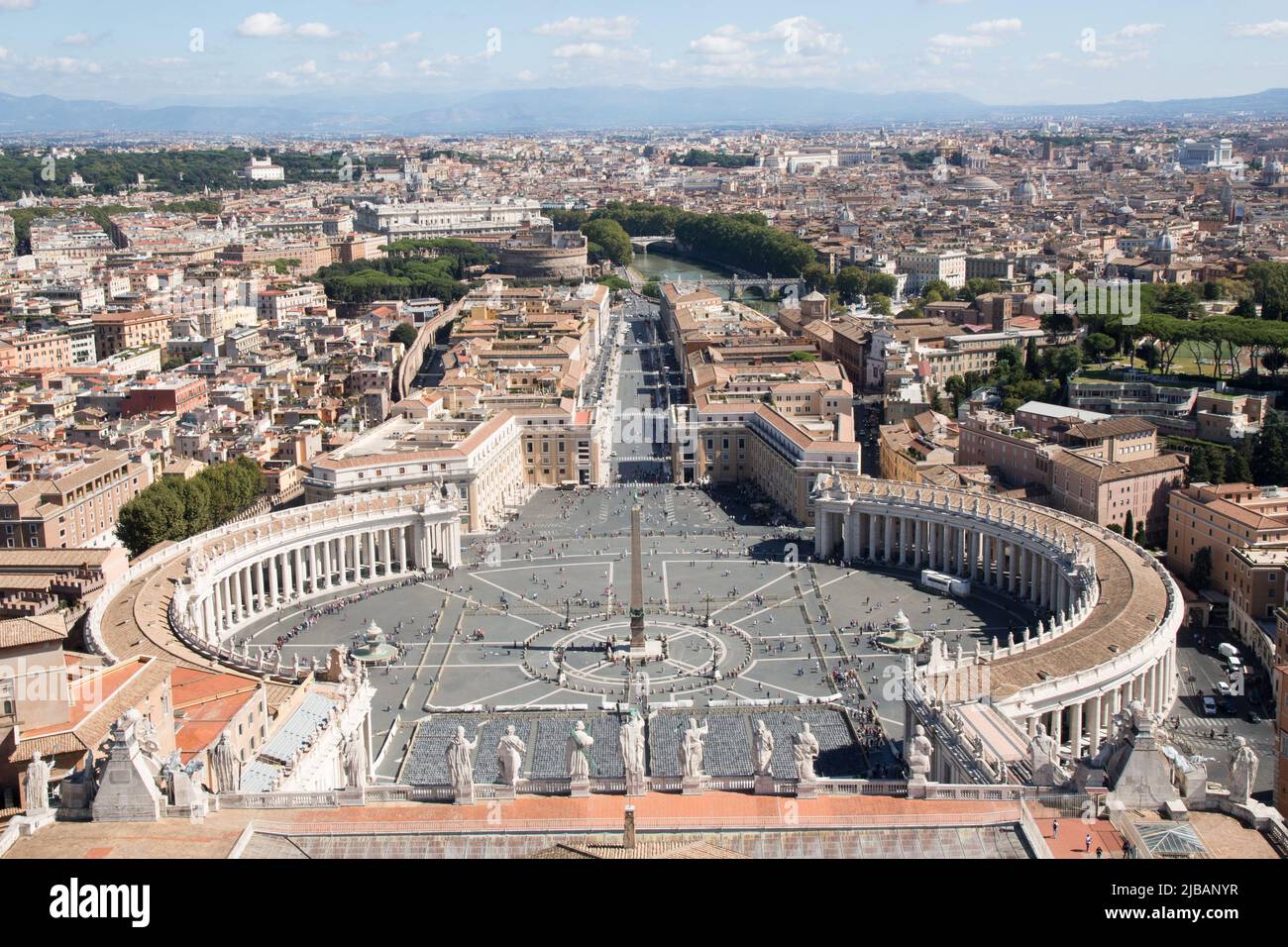 Aerial panoramic view of St. Peter's square in Vatican city, Italy ...