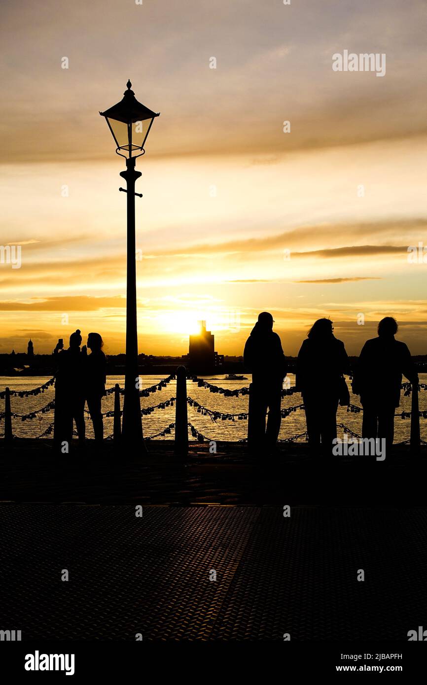Stunning seafront sunset at Liverpool, England Stock Photo - Alamy