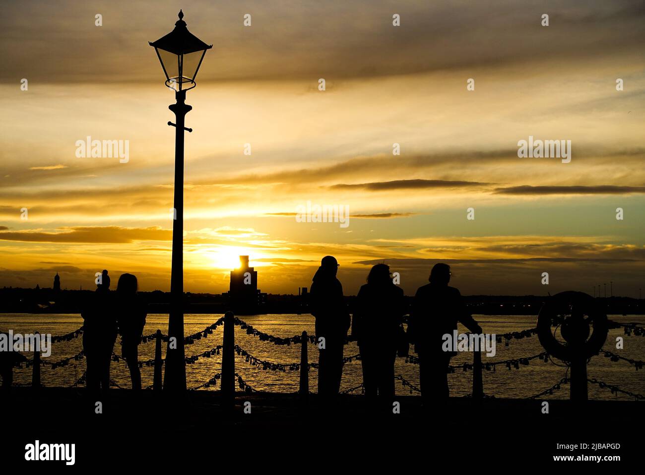 Stunning seafront sunset at Liverpool, England Stock Photo - Alamy