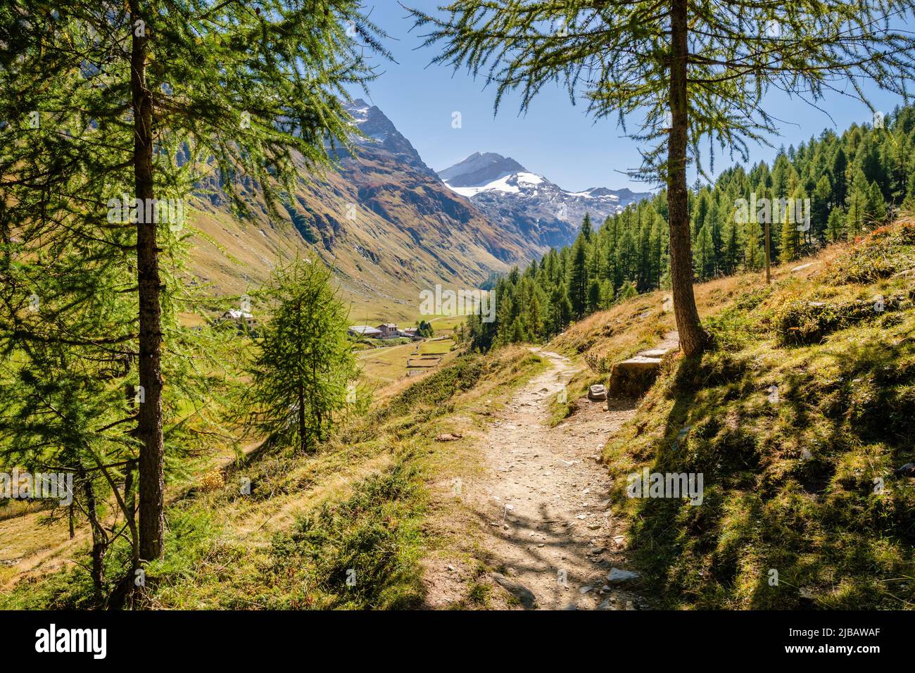 Hiking trails in the Fex Valley (Switzerland) offer nice views when ...