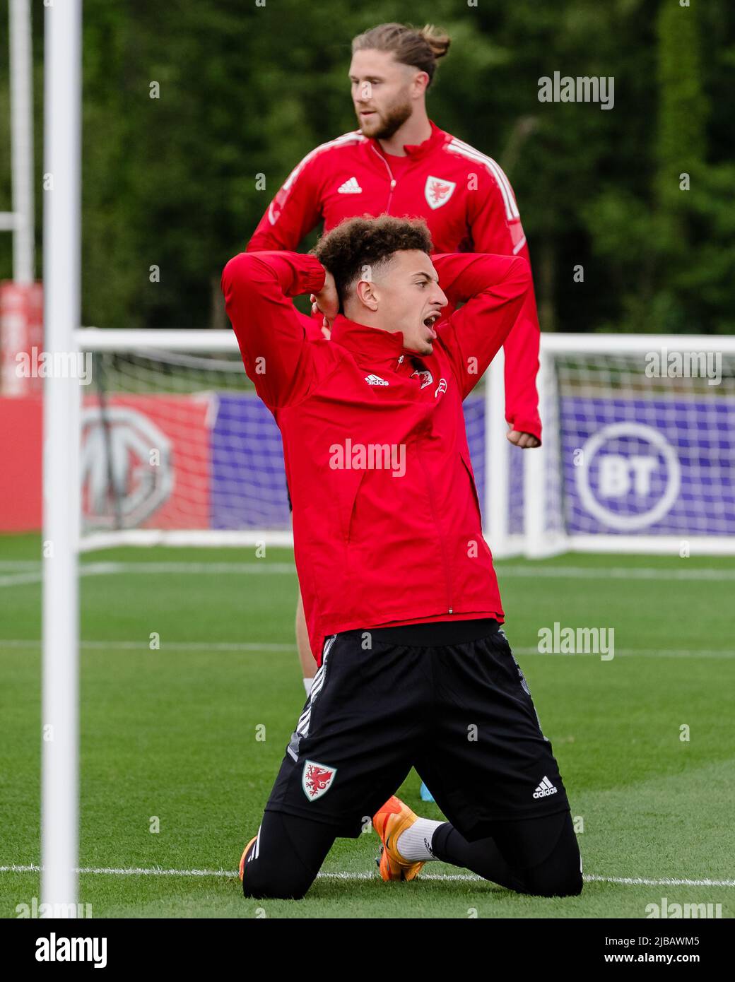 PONTYCLUN, WALES - 04 JUNE 2022: Wales' Ethan Ampadu during a training ...