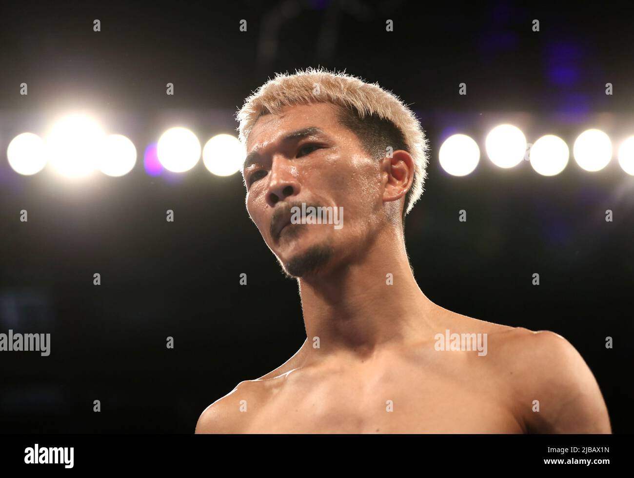 Kenichi Ogawa reacts following defeat by Joe Cordina in the ...