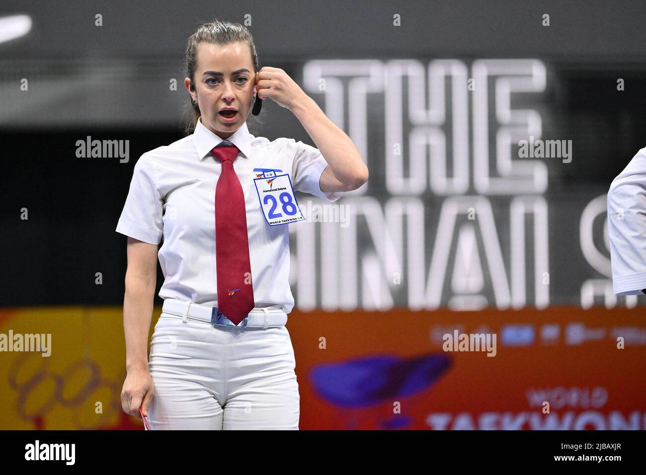 Crystal WEEKES (PUR) vs Dabin LEE (KOR) during the Final +67Kg Women ...