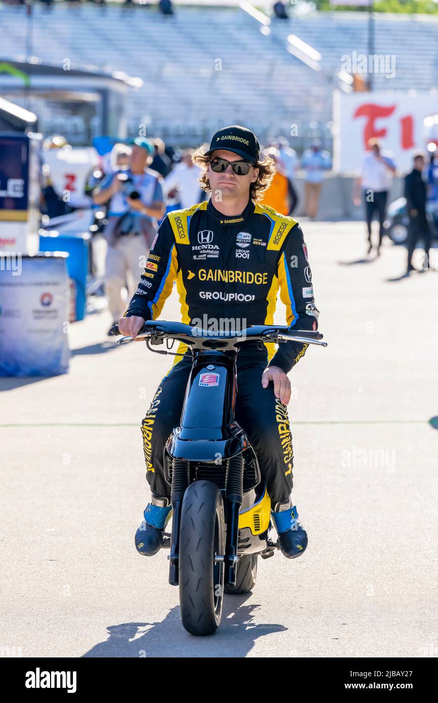 Detroit, MI, USA. 4th June, 2022. COLTON HERTA (26) of Valencia ...