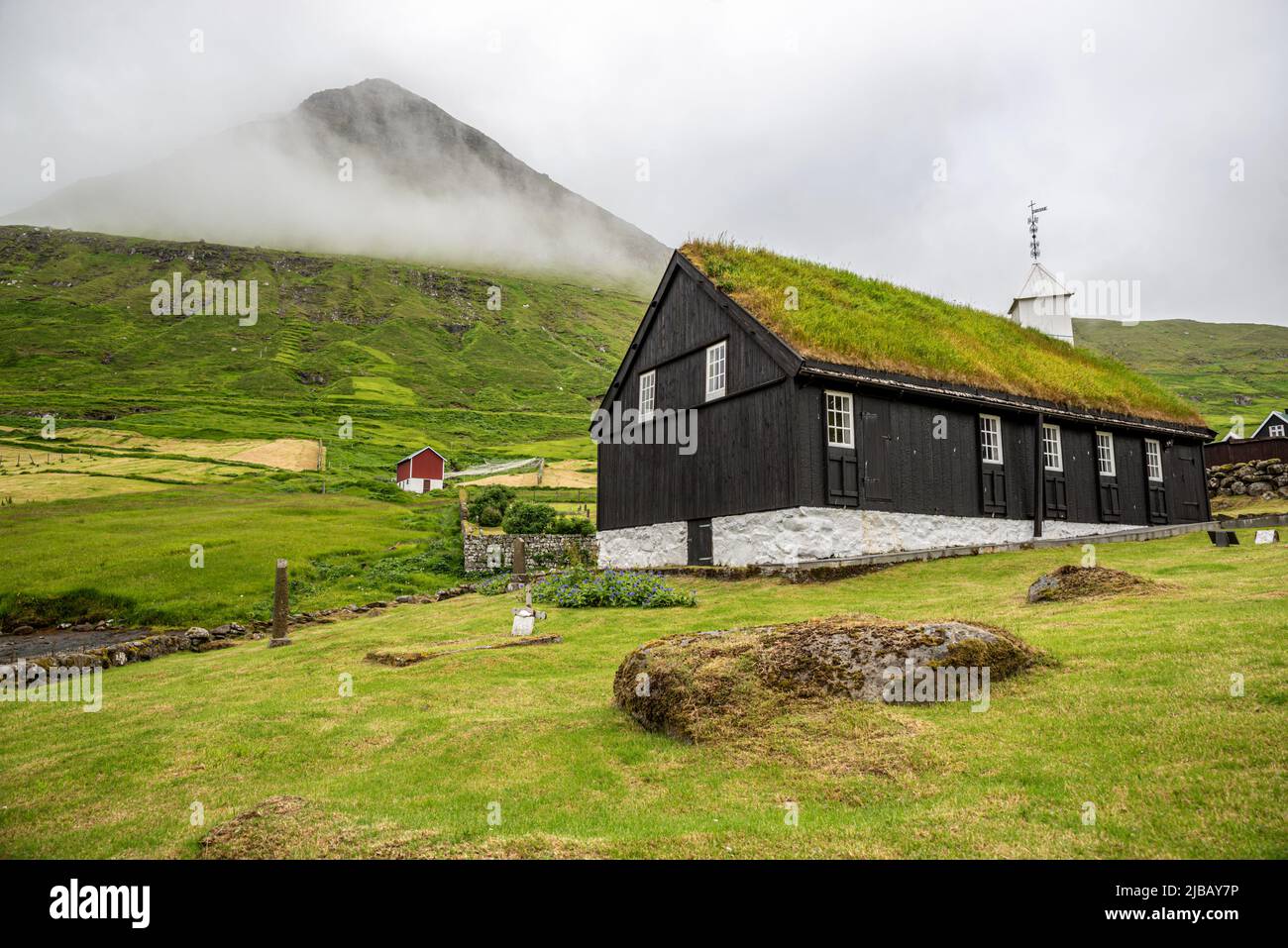 Funningur village, Eysturoy Islands, Faroe Archipelago Stock Photo - Alamy