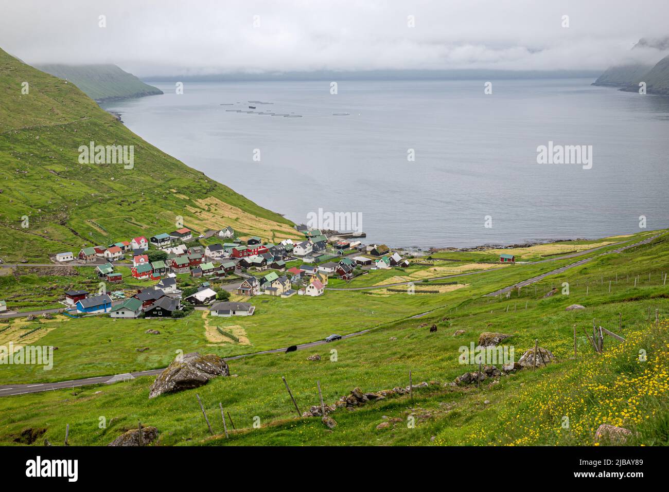 Funningur village, Eysturoy Islands, Faroe Archipelago Stock Photo - Alamy