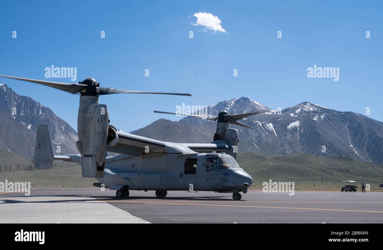 A MV-22 Osprey from the Marine Medium Tiltrotor Squadron 161 (VMM-161 ...
